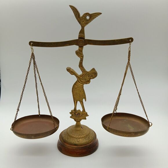 unbranded | Accents | Brass Balance Scale Justice Vtg Decor Decorative ...